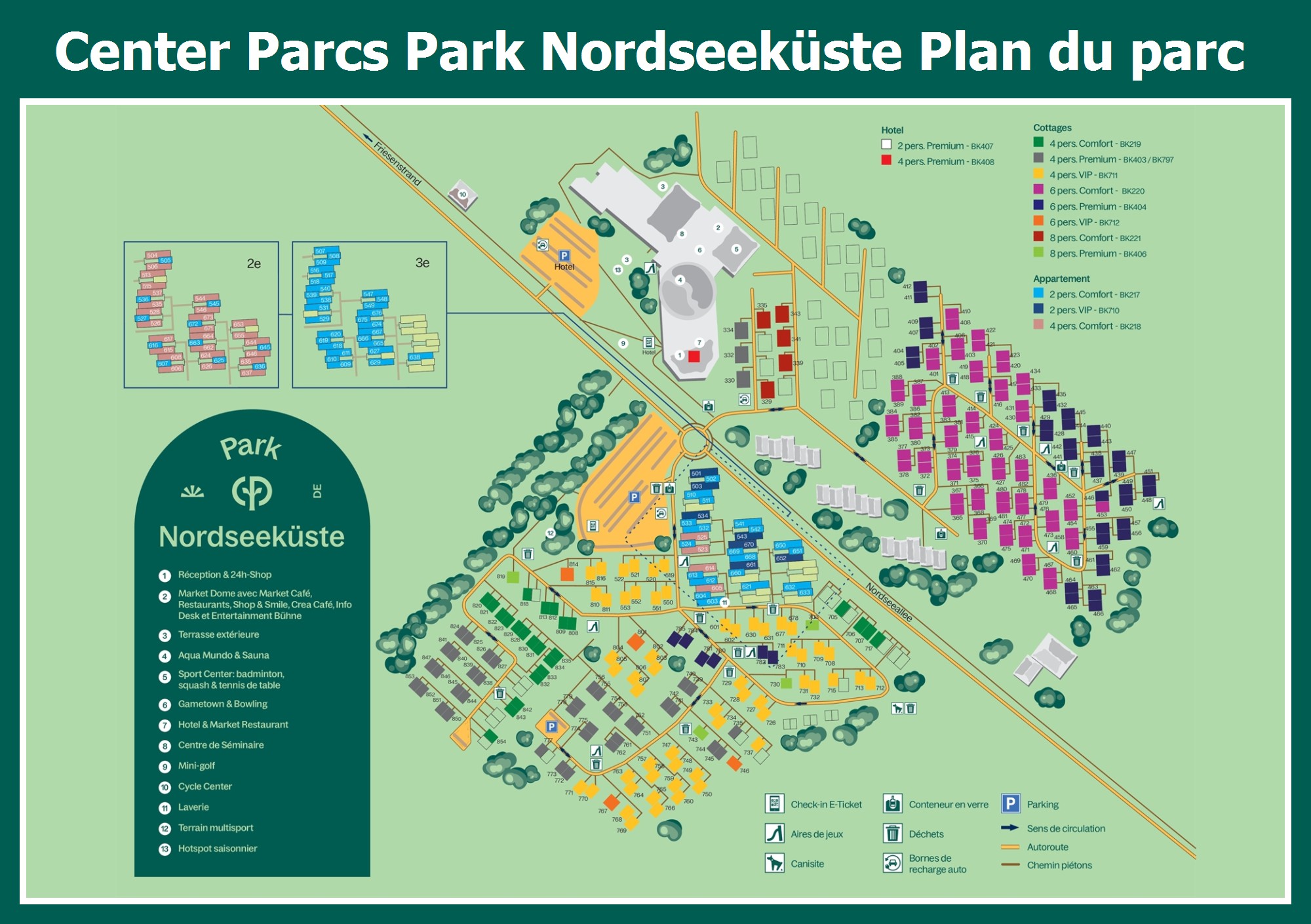 Le plan du Center Parcs Park Nordseeküste | ParkExplorer