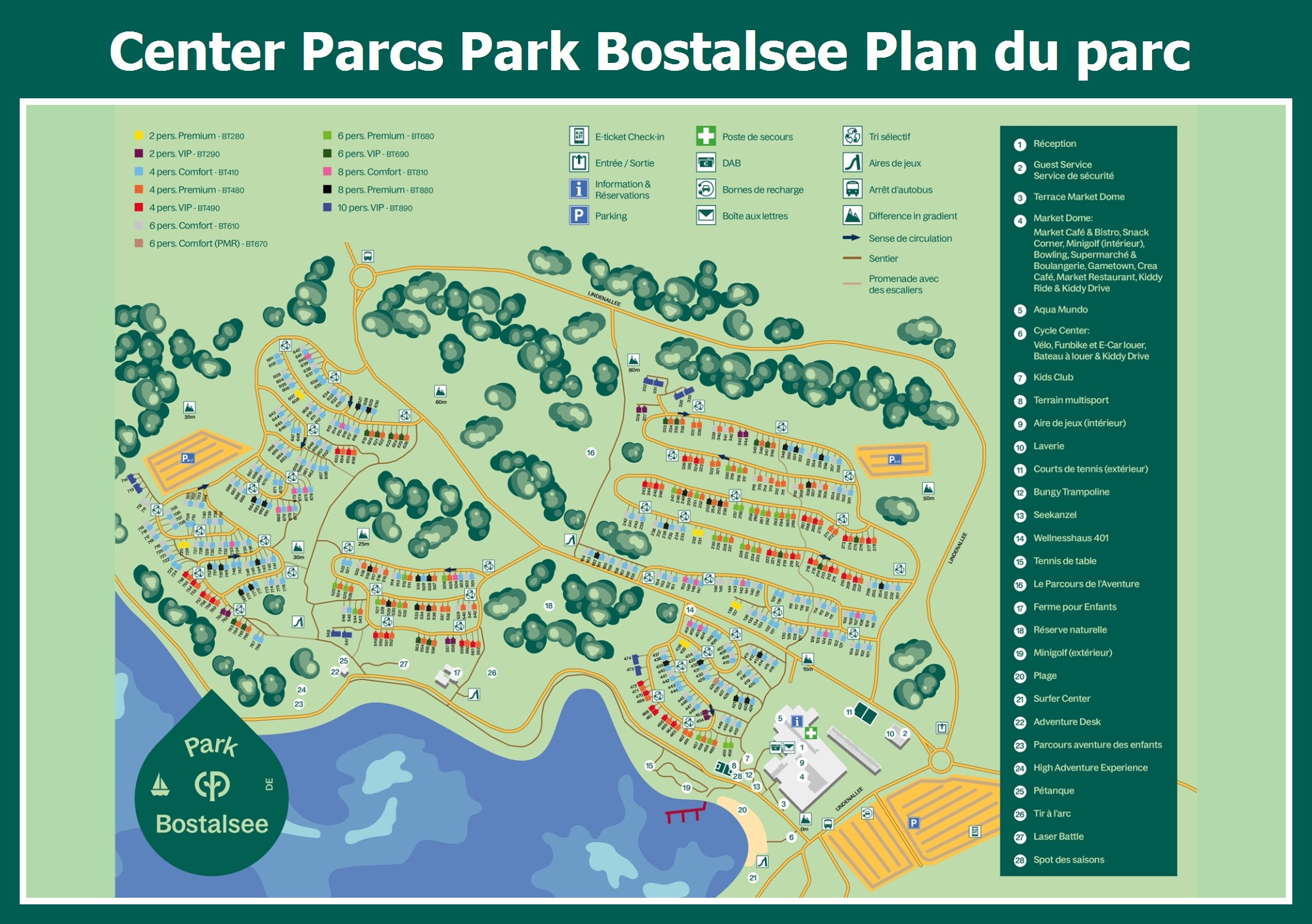 Le plan du Center Parcs Park Bostalsee | ParkExplorer