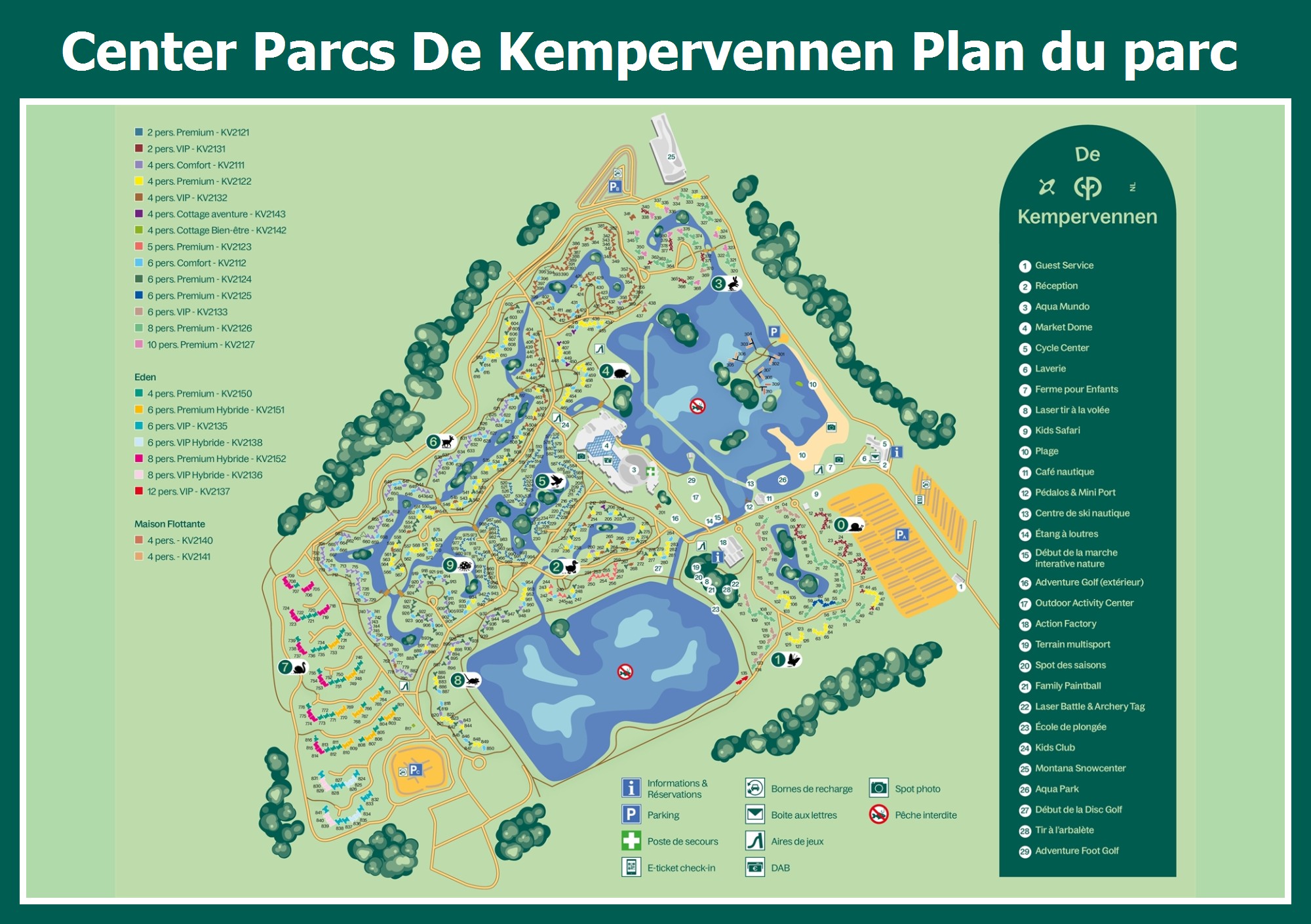 Le plan du Center Parcs De Kempervennen | ParkExplorer