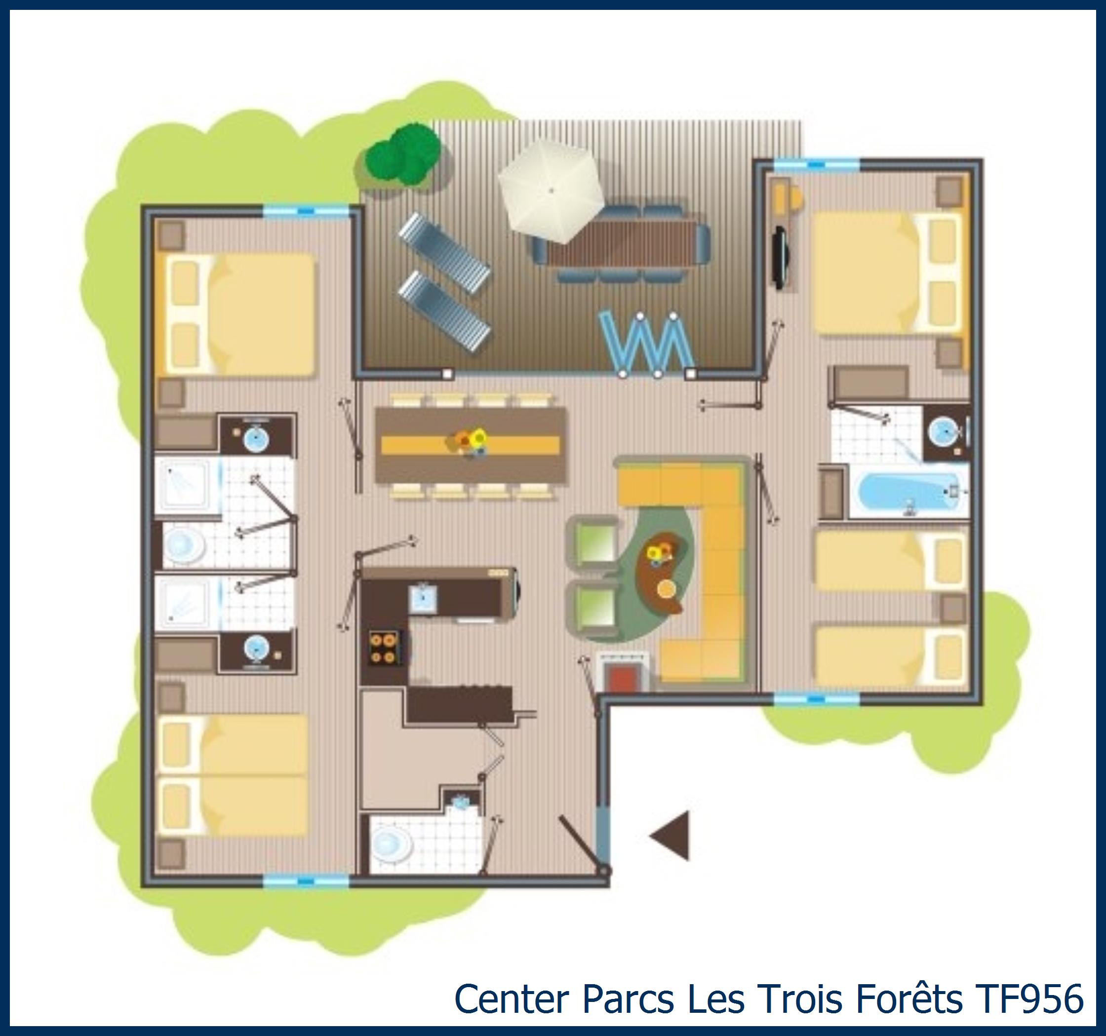 // TF956 - Cottage Premium pour 8 personnes de Center Parcs Les Trois ...