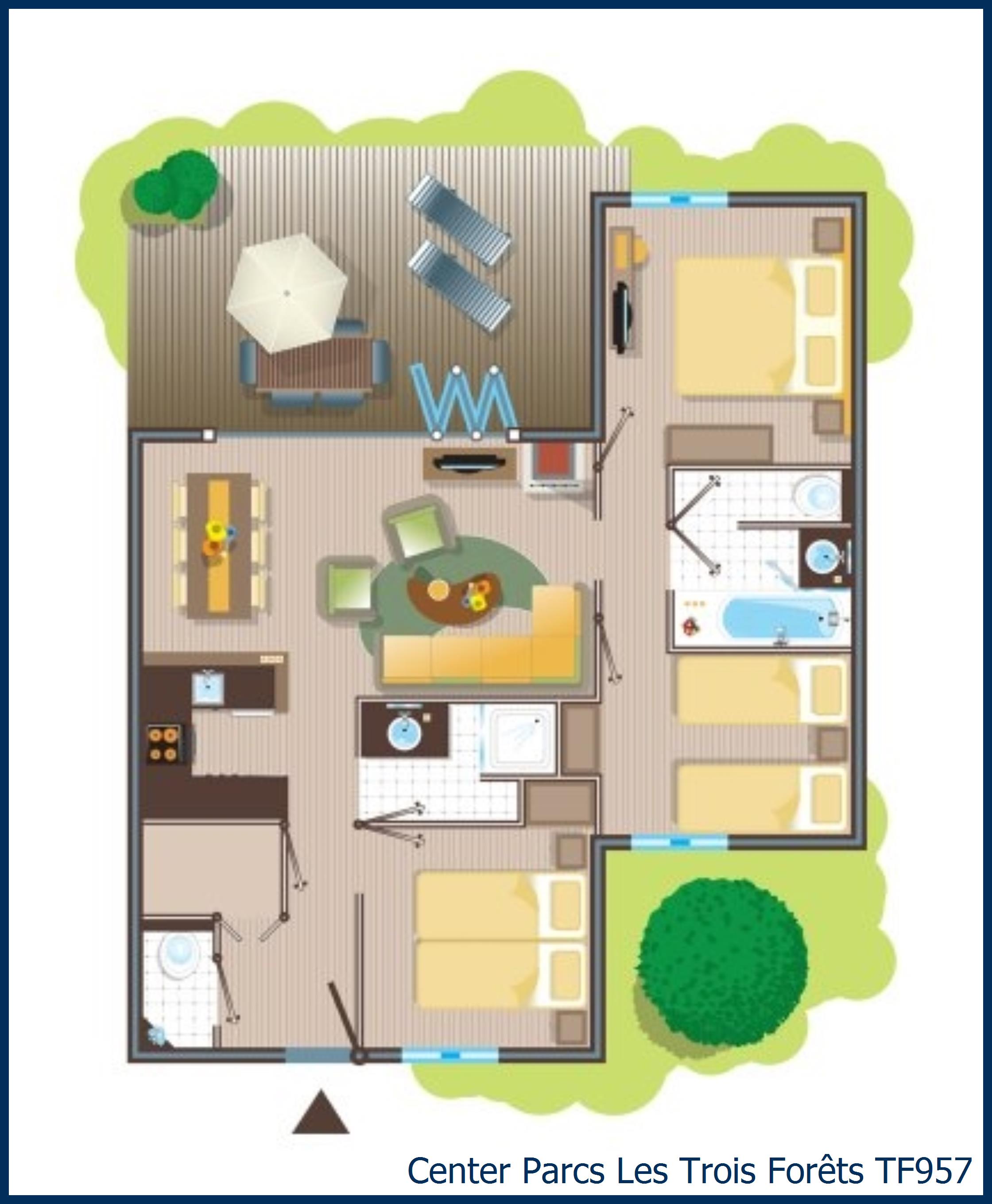 // TF957 - Cottage Premium pour 6 personnes de Center Parcs Les Trois ...