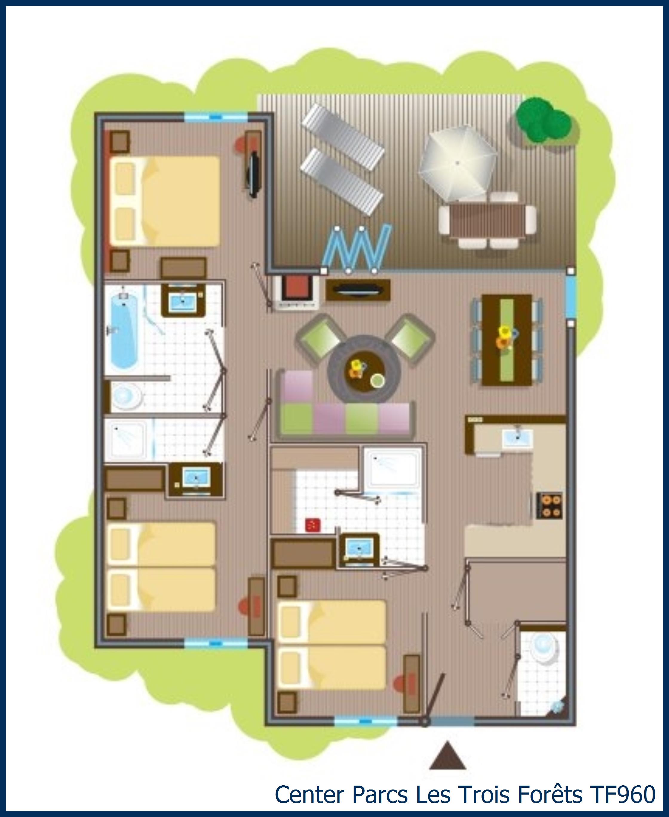 // TF960 - Cottage pour 6 personnes de Center Parcs Les Trois Forêts ...