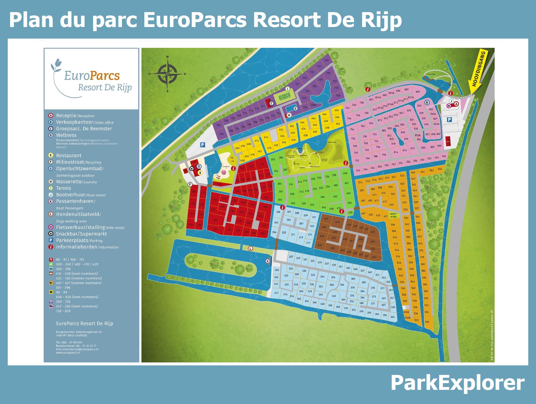 // Le plan de EuroParcs De Rijp | ParkExplorer