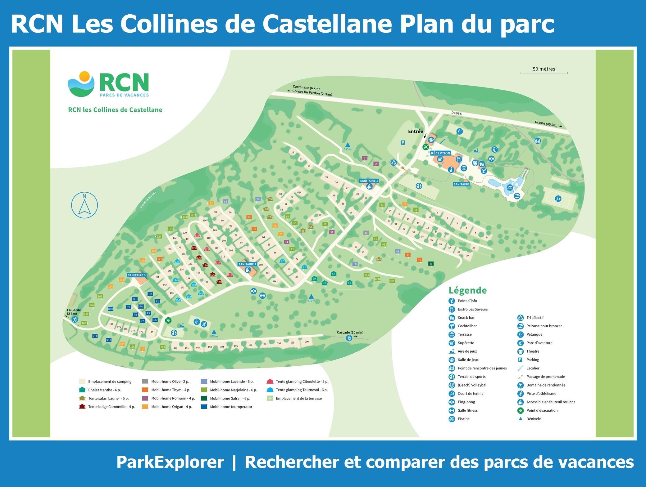 // Le plan de RCN Les Collines de Castellane | ParkExplorer